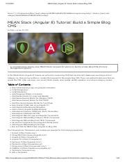 MEAN Stack Angular Tutorial Build A Simple Blog CMS Pdf MEAN Stack Angular