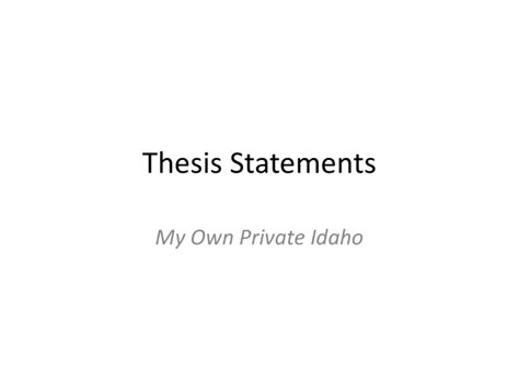 Thesis Statements