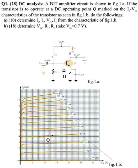 solved texts q1 28 dc analysis a bjt amplifier circuit is shown in