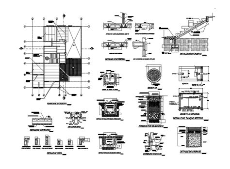 Dwg Layout With Colonial House Stair And Structure Details