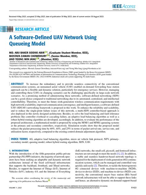 Base Paper A Software Defined Uav Network Using Queueing Model Pdf Computer