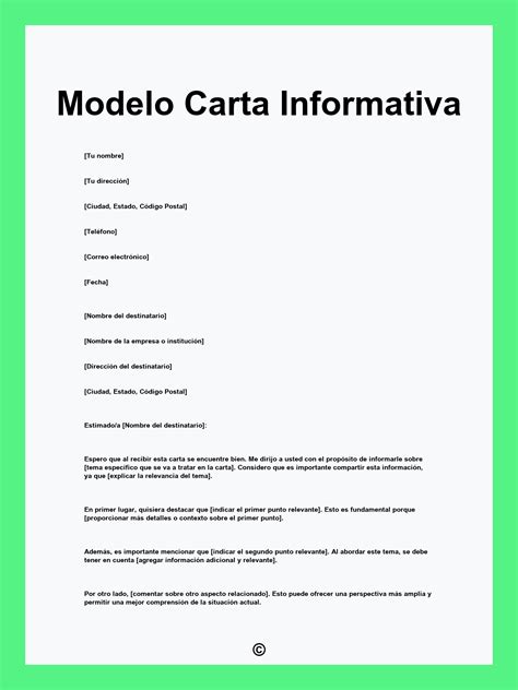 Modelo Carta Informativa