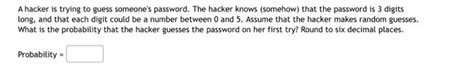 Solved A Hacker Is Trying To Guess Someones Password The