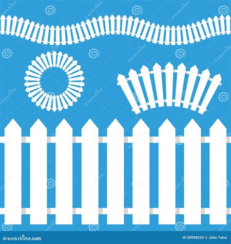 White Picket Fence Icon Set Stock Vector Illustration Of Icon White 50998220