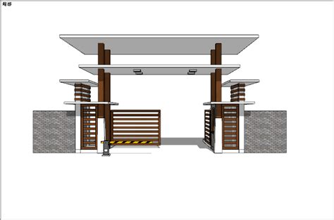 现代极简小型住户大门入口su模型 城市规划 土木在线