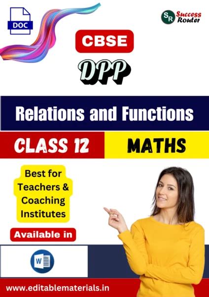 Class 12 Maths Chapter 1 Relations And Functions Dpp Editable Word Format Editable Materials