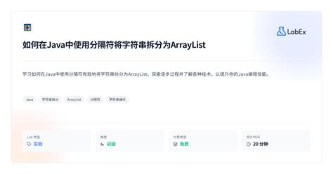 Java 字符串拆分 Arraylist：使用分隔符的完整指南 Labex