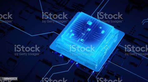사이버 펑크 Ai의 3d 렌더링 회로 기판 기술 배경 중앙 컴퓨터 프로세서 Cpu 및 Gpu 개념 마더 보드 디지털 칩 기술