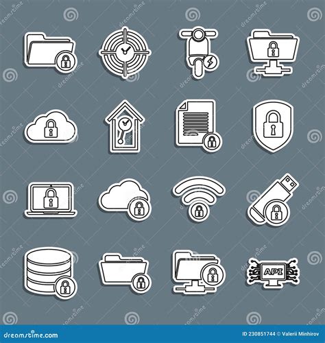 Set Line Computer Api Interface Usb Flash Drive With Lock Shield Security Electric Scooter