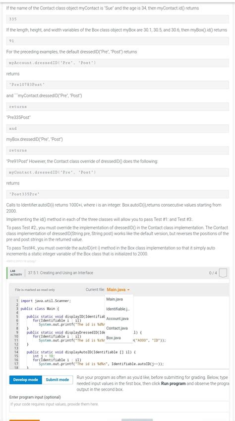 Solved Creating And Using An Interface In This Lab You Chegg