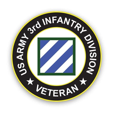 Us Army 3rd Infantry Division Veteran Patch Sticker Decal Self Adhesive Vinyl Weatherproof