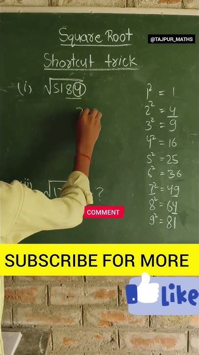 Shortcut Trick For Finding Square Root Education Easy Tajpurmaths Youtube