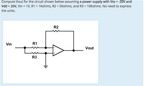 solved compute vout for the circuit shown below assuming a