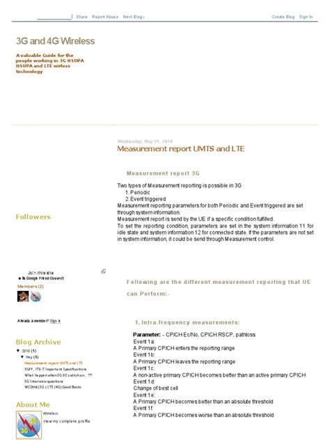 Measurement Report Umts And Lte Pdf Pdf 3 G High Speed Packet Access