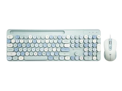 X9 Retro Wired Keyboard And Mouse Combo Blue X9 Performance