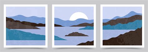 벡터 그림입니다 질감추상 현대 미학 배경 풍경이 설정됩니다 지구 톤 색상 보호 벽 장식 현대 미술 프린트 소셜 미디어 템플릿 사각형 배너 디자인 0명에 대한 스톡 벡터 아트