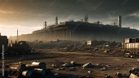 Visualization Of A Post Apocalyptic World Generative Ai Stock Illustration Adobe Stock