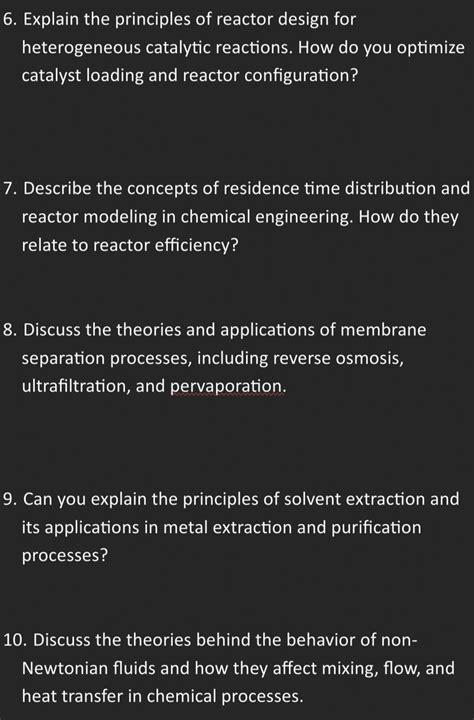 Solved 6 Explain The Principles Of Reactor Design For