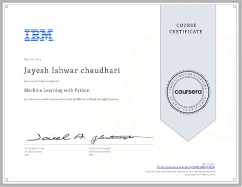 Jayesh Chaudhari On Linkedin Machinelearning Python Datascience Ibm Coursera