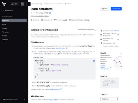 Create A Workspace Terraform Hashicorp Developer