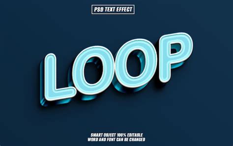 premium psd loop text effect font editable typography 3d text