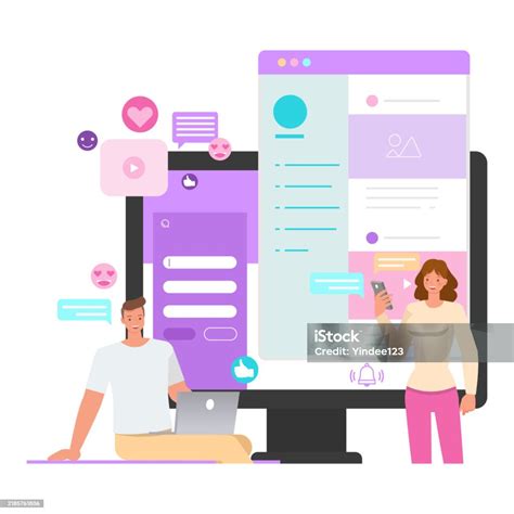 웹 인터랙티브 일러스트레이션 개념입니다 웹 사이트를 만들기 위해 노트북에서 작업하는 사무실 남자와 여자 사업가 캐릭터 벡터 디자인 Brand Name Smart Phone에