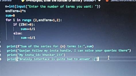 Write A Program To Print The Sum Of The First N Terms Of The Following