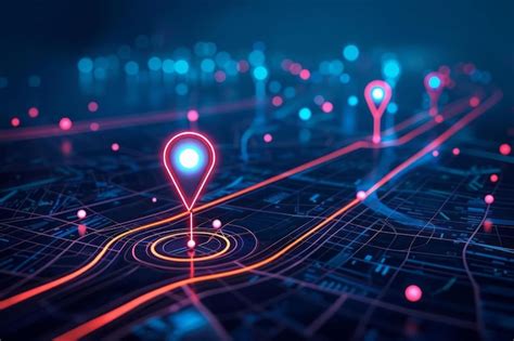 Location On Map With Points Ai Technology In Gps Innovation Delivery Map Location Route Path