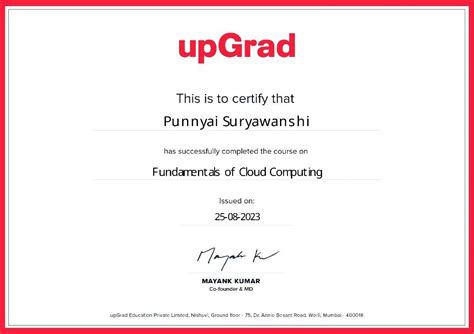 Punnyai Suryawanshi On Linkedin Cloud Cloudcomputing Upgrad