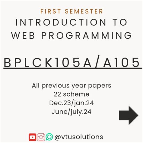 Vtu Solutions Introduction To Web Programming Previous Year Question Papers 22 Scheme Solved