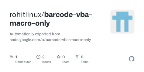 Github Rohitlinux Barcode Vba Macro Only Automatically Exported From Code Google P