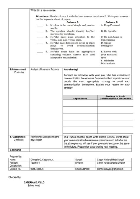 Grade 11 Oral Communication In Context Lesson 5 Pdf