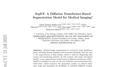 Segdt A Diffusion Transformer Based Segmentation Model For Medical Imaging Ai For Dummies