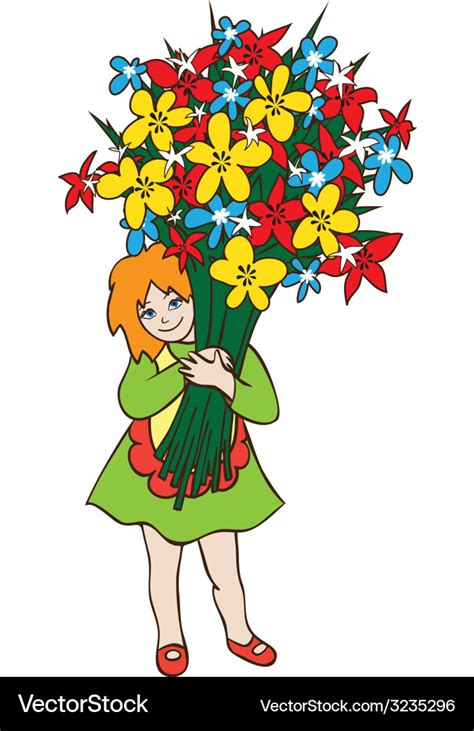 Детский рисунок девочка с цветами Фото подборки 3