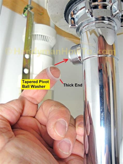 How To Replace A Pop Up Sink Drain Pivot Rod And P Trap HandyManHowTo