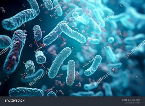 Close Microscopic Bacteria Cells Bacteria Lactobacillus3d Stock Illustration 2416049857