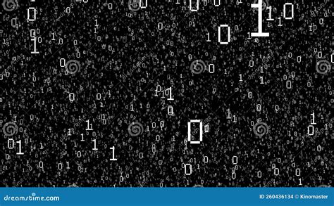 Digital Technology Binary Code On Isolated Black Background Particle