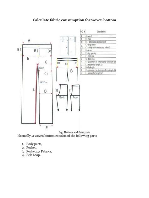 Calculate Fabric Consumption For Woven Bottom Pdf