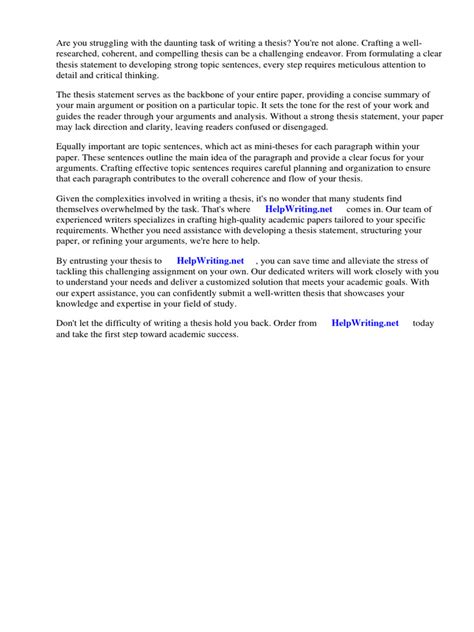 Relation Between Thesis Statement And Topic Sentence Pdf Paradigm Essays