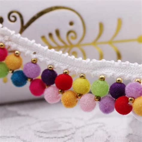 1 ярд 20 мм цветная вязаная кружевная бахрома с кисточками шарик занавес диван аксессуары для