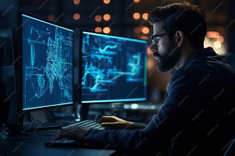 Premium Photo Confident Cybersecurity Analyst Working On A Generative Ai