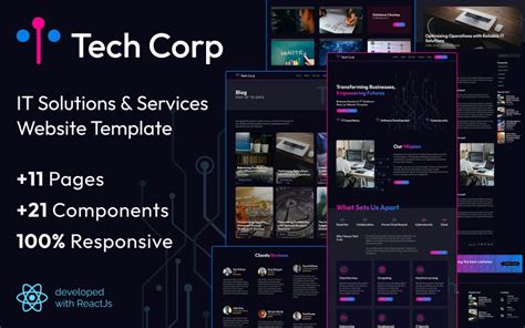 tech corp business services and it solutions react js website template