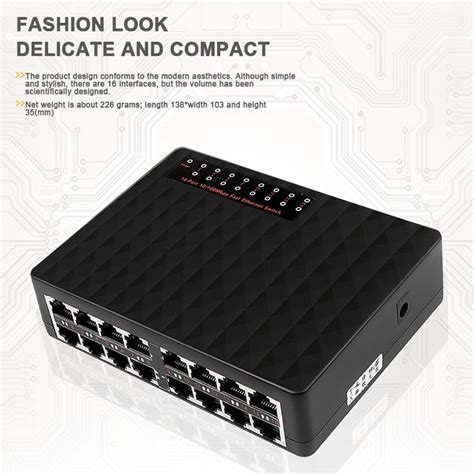 16 Ports 10 100mbps Network Switch Fast Ethernet Lan Rj45 Vlan Hub Desktop Pc Switcher Eu Plug