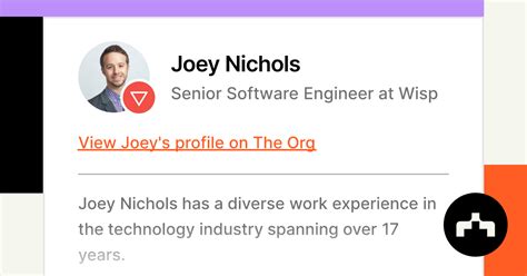 Joey Nichols Senior Software Engineer At Wisp The Org