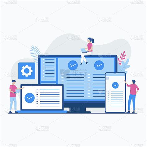 跨平台软件插图概念 跨平台软件插图概念