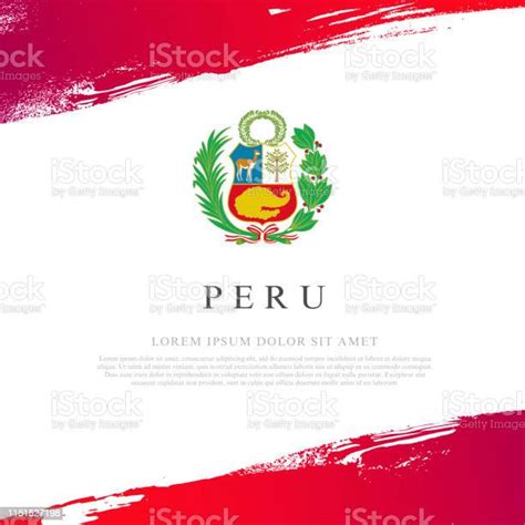 페루의 국기입니다 벡터 일러스트 레이 션에 흰색 배경입니다 브러시 스트로크 페루에 대한 스톡 벡터 아트 및 기타 이미지 페루 공휴일 국가 지리적 지역 Istock