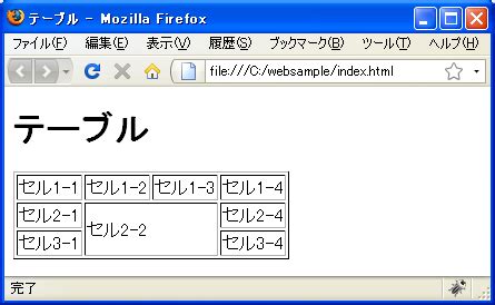 セルの結合 テーブルを使った表の表示 ホームページ作成入門