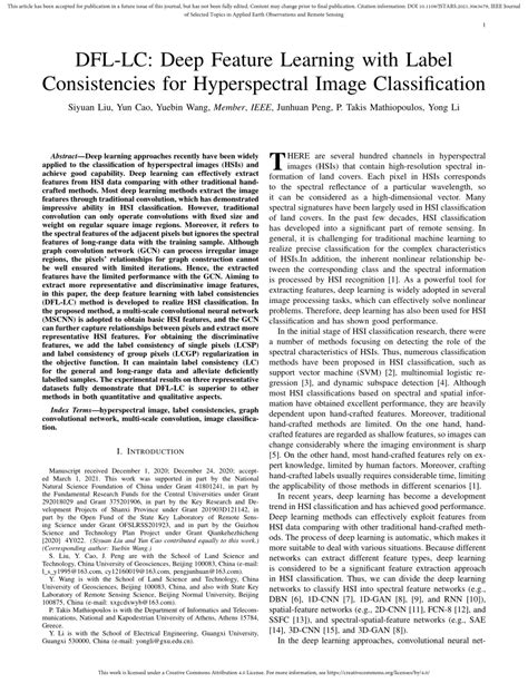 Pdf Dfl Lc Deep Feature Learning With Label Consistencies For Hyperspectral Image Classification
