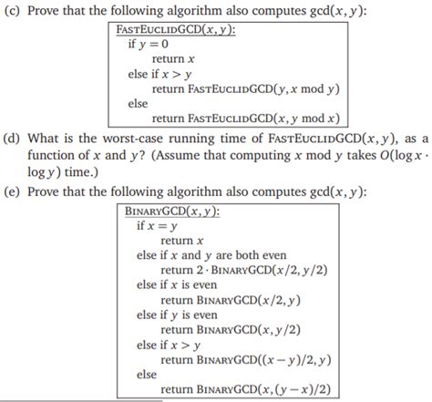 Solved C Prove That The Following Algorithm Also Computes Chegg