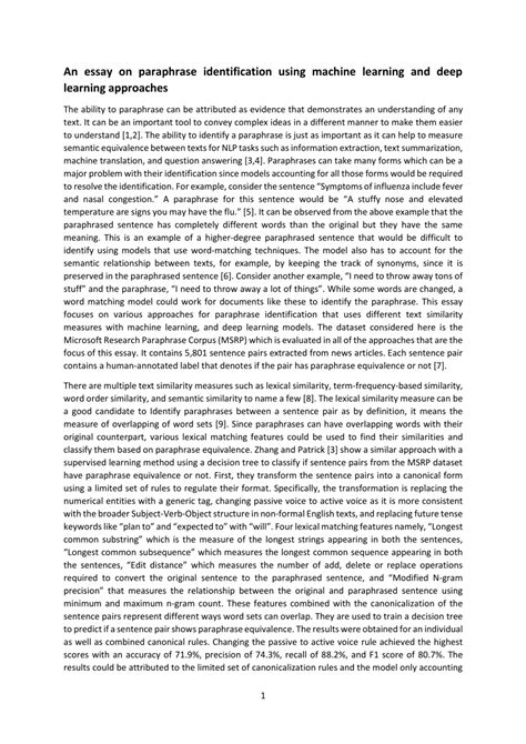 Pdf Paraphrase Identification Using Machine Learning And Deep Learning Approaches